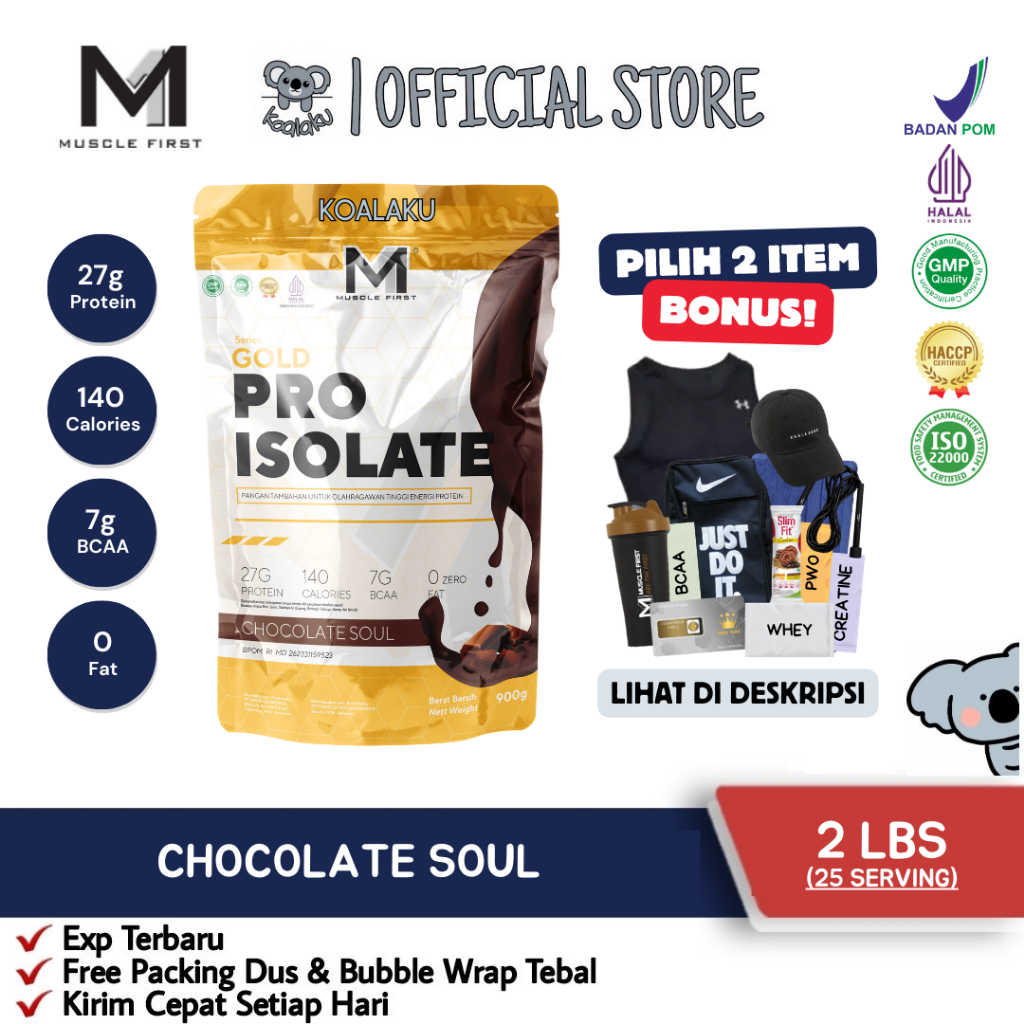 Jual Muscle First Gold Pro Isolate 2lbs 900 gram Susu Whey Protein ...