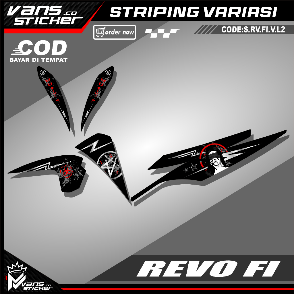 Jual Striping REVO FI Injeksi New Fit List Stiker Variasi Motor REVO FI ...