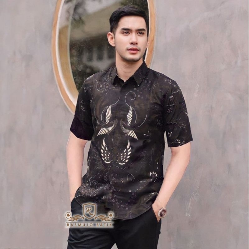Jual Batik pria lengan pendek premium terbaru modern seragam kantor_hem ...