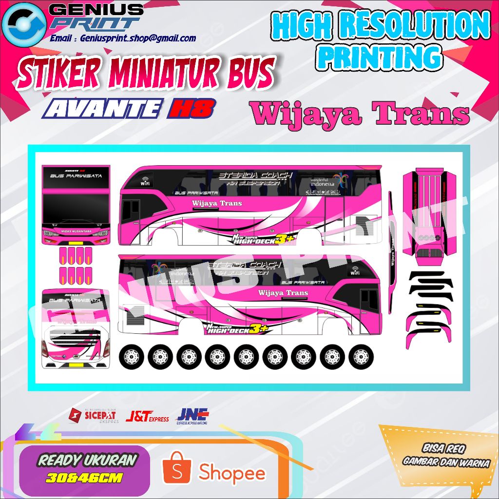 Jual Stiker A3 Miniatur Bus Avante H8 Livery Dewi Sri | Midas Nusantara ...