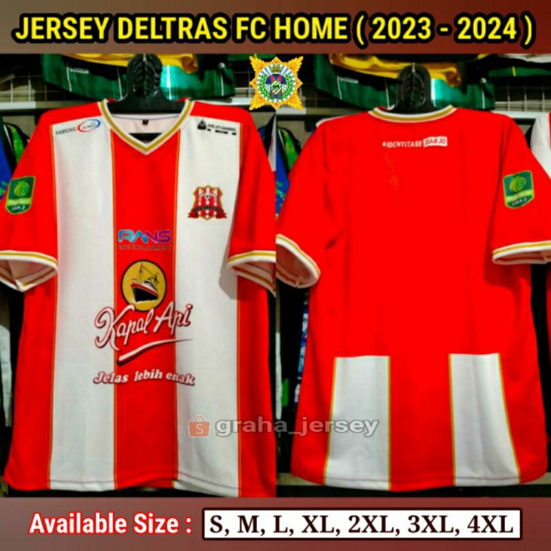 Jual Jersey DELTRAS FC Sidoarjo Home 2023 - 2024 Pegadaian Liga 2 Merah ...