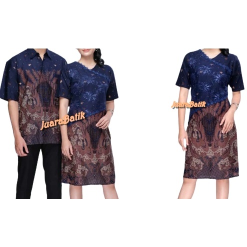 Jual COUPLE DRESS BROKAT BATIK BIRU COUPLE DRESS BATIK BIRU SERAGAM ...