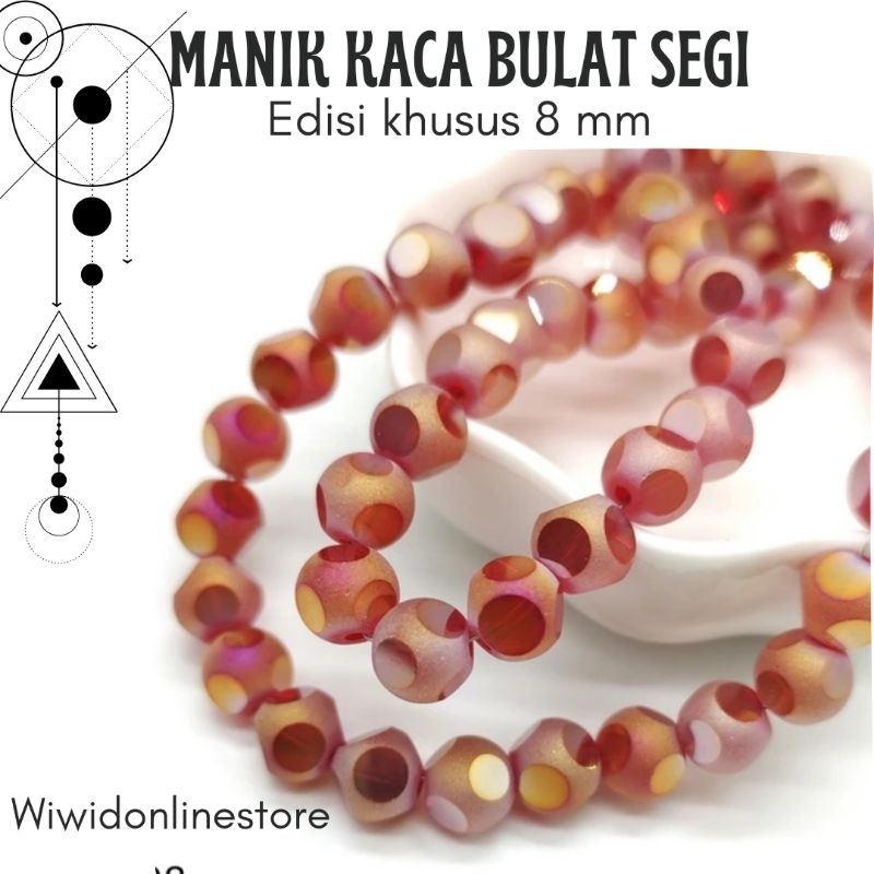 Jual (10 biji) MANIK KACA SEGI AB 8 mm | Shopee Indonesia