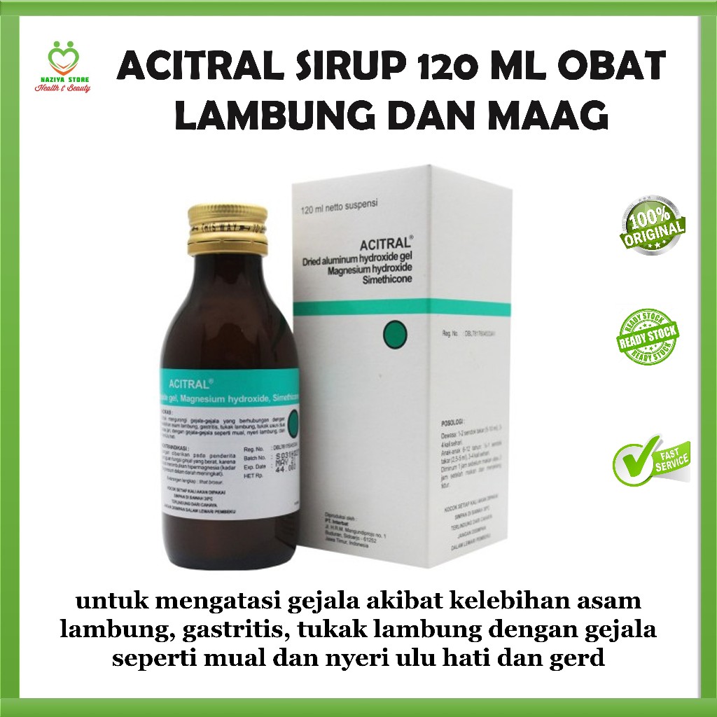 Jual ACITRAL SIRUP 120 ML Obat Asam Lambung Mual Muntah Maag dan Gerd ...
