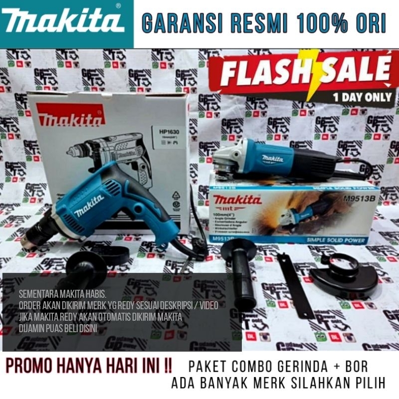 Jual MAKITA Gerinda mesin bor bayar cod paket combo hemat full koper ...