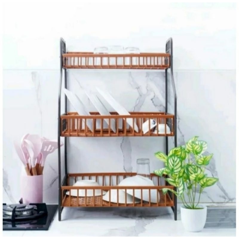 Jual Rak Susun Piring/ Rak Piring Susun 3/ Rak Piring Meja | Shopee ...