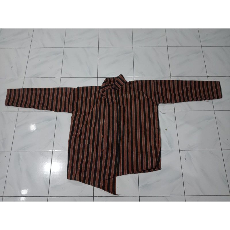 Jual Baju adat Jawa Surjan Lurik // Warna Hitam Cokelat | Shopee Indonesia