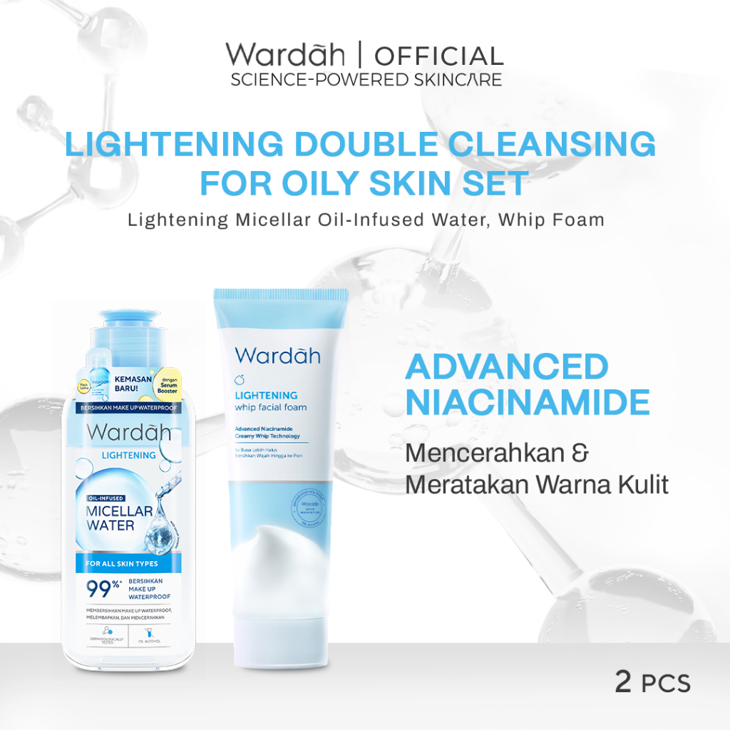 Jual Wardah Lightening Double Cleansing For Oily Skin (Micellar Oil ...