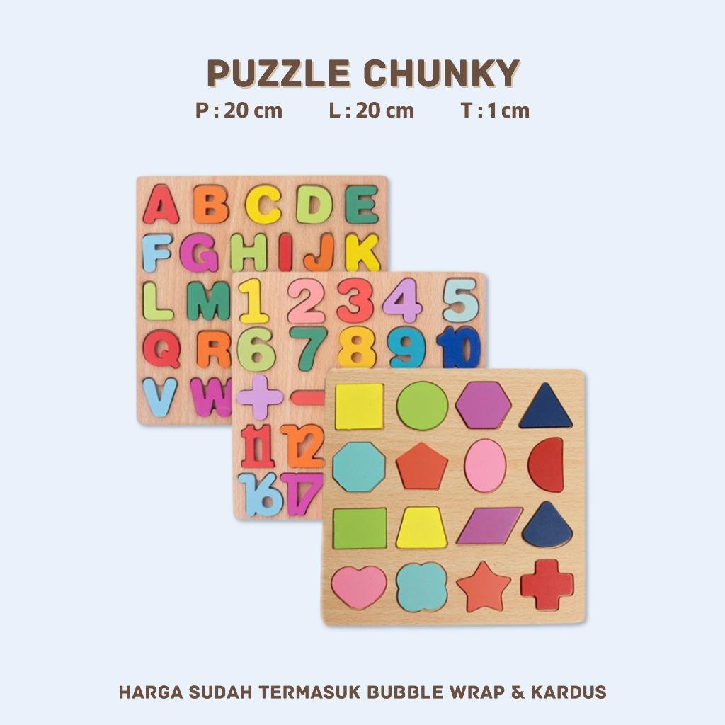 Jual Puzzle Kayu Chunky 3D Timbul Huruf Angka Bentuk Warna | Shopee ...