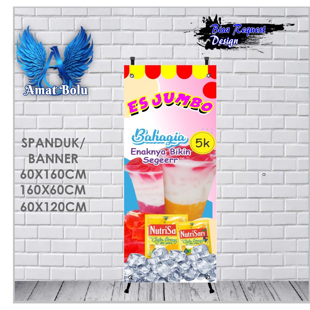 Jual CETAK SPANDUK BANNER MMT ES JUMBO BAHAGIA UKURAN 60X160 BISA ...