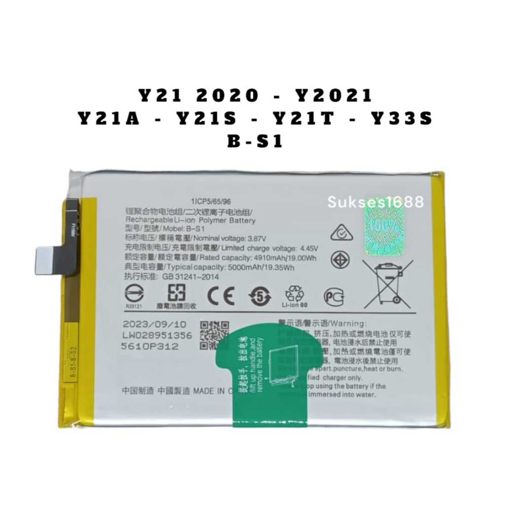 Jual Baterai B-S1 Vivo Y21 2020 Y21A Y21S Y21T Y33S BS1 Original ...