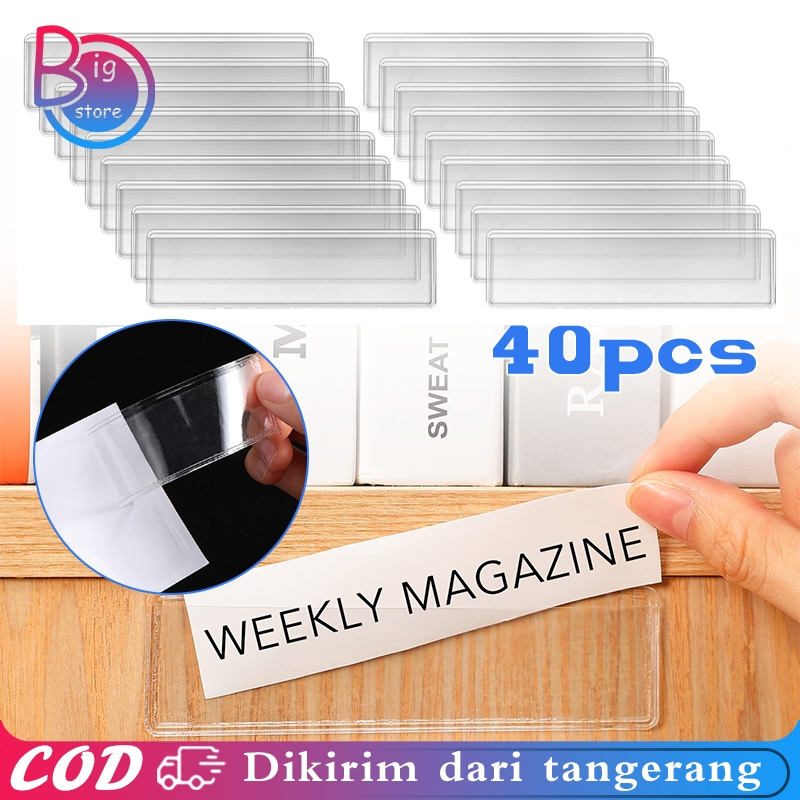 Jual 40pcs 11x3cm Tag Label Holder Self-Adhesive Label Display Harga ...