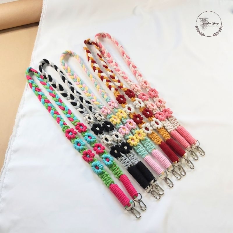 Jual BRAID & FLOWER | Tali tas bunga | Macrame flower sling bag | long ...