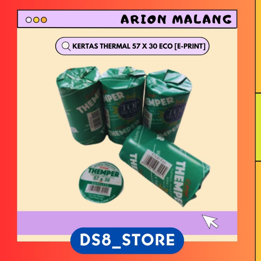 Jual Kertas Kasir Thermal Register Roll 57x30 Hijau E-PRINT | Shopee ...