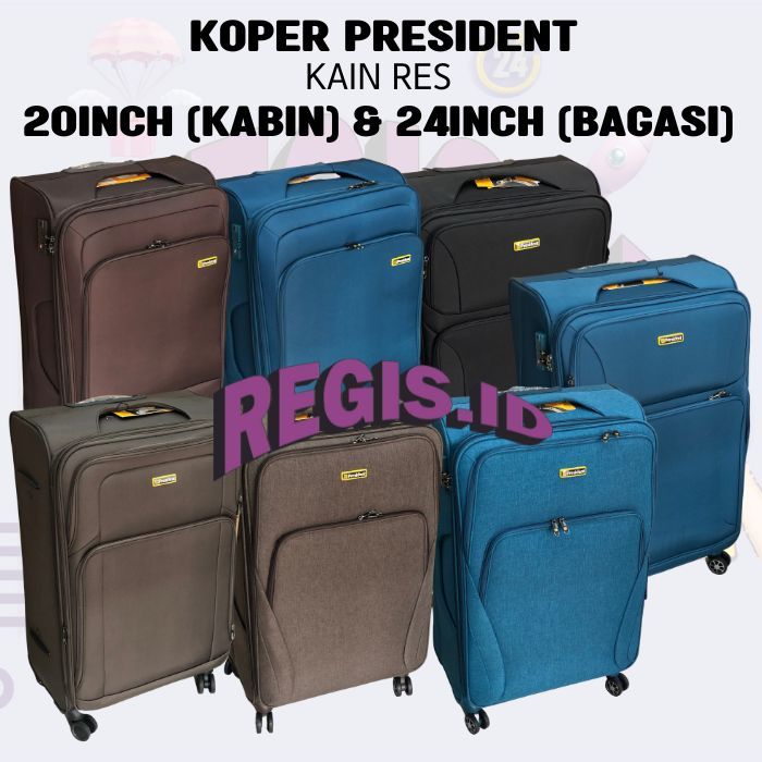 Jual KOPER KAIN PRESIDENT 20inch 24inch ORIGINAL 100% ZIPPER TSA LOCK ...