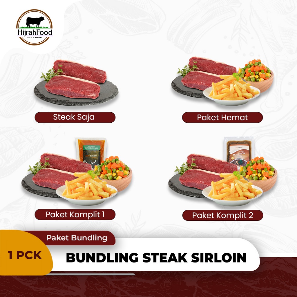 Jual BUNDLING Paket Komplit Daging Steak Sirloin AUS Single Pack Hemat ...