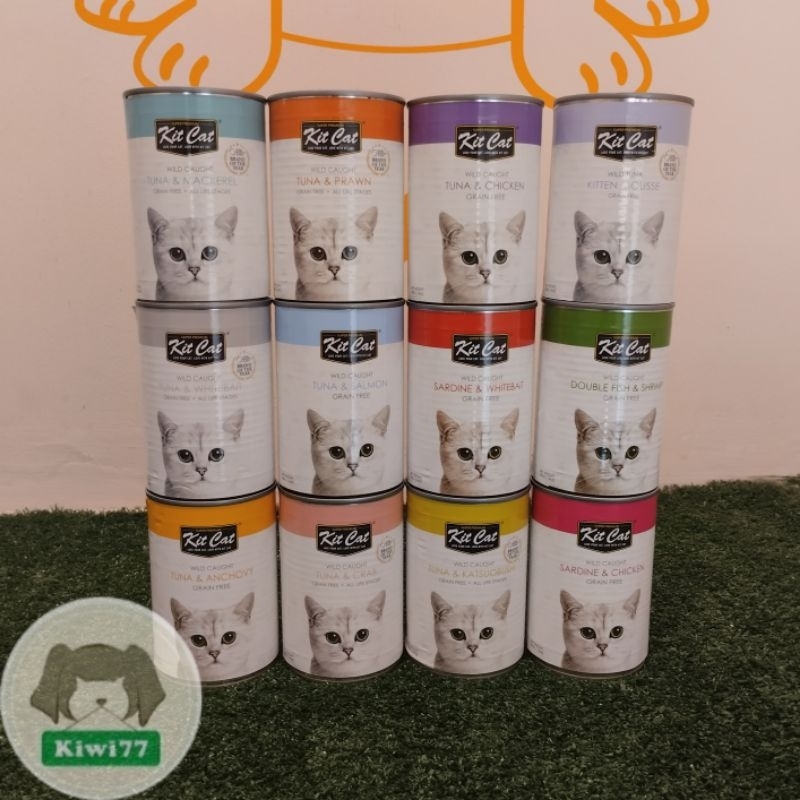 Jual Makanan Kucing Basah Kaleng Kit Cat Premium Grain Free 400g ...