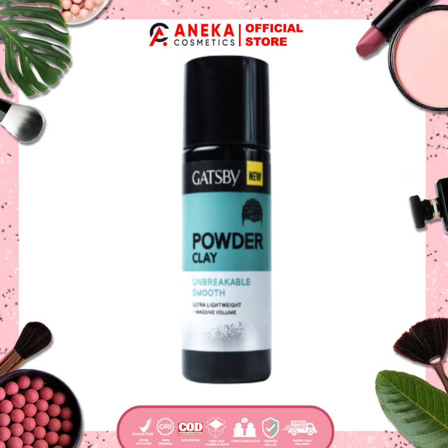 Jual GATSBY | POWDER CLAY | UNBREAKABLE SMOOTH |ULTRA LIGHTWEUGHT ...