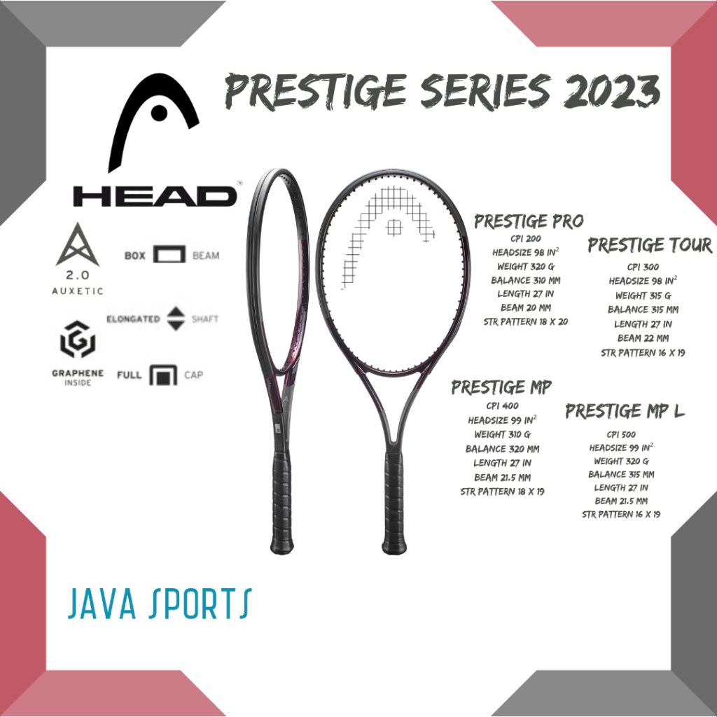 Jual Raket Tenis Head Prestige PRO TOUR MP MPL Series Auxetic 2.0 ...