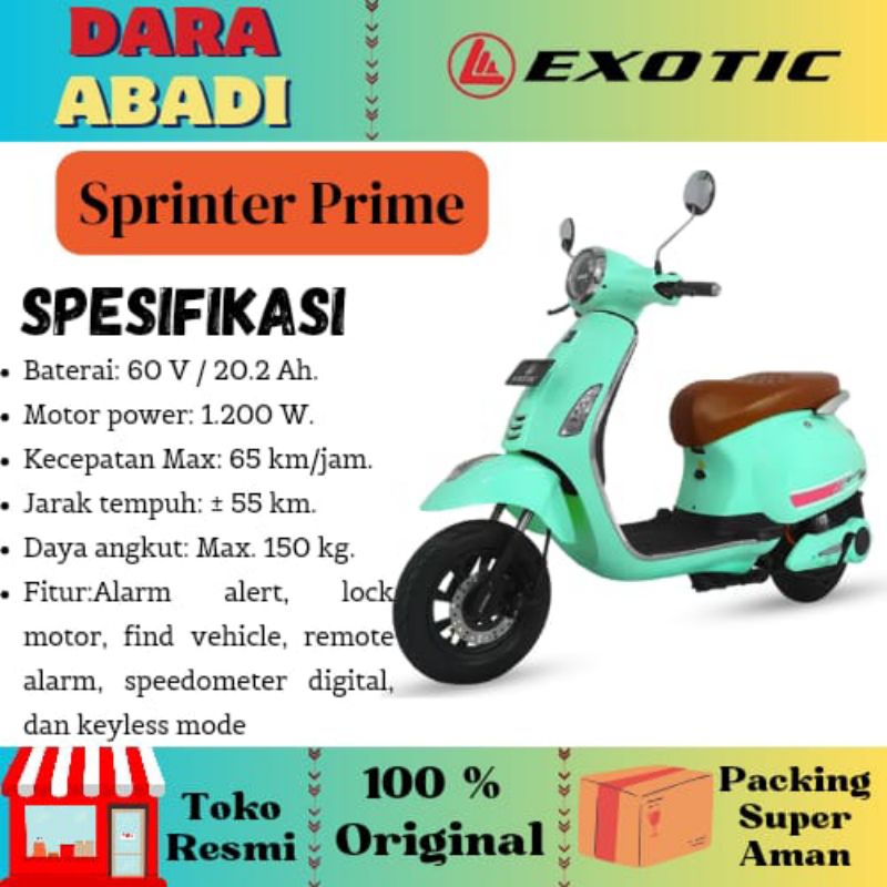 Jual New Sepeda Listrik Exotic (2 Resi) Sprinter Prime sprinter pro max ...