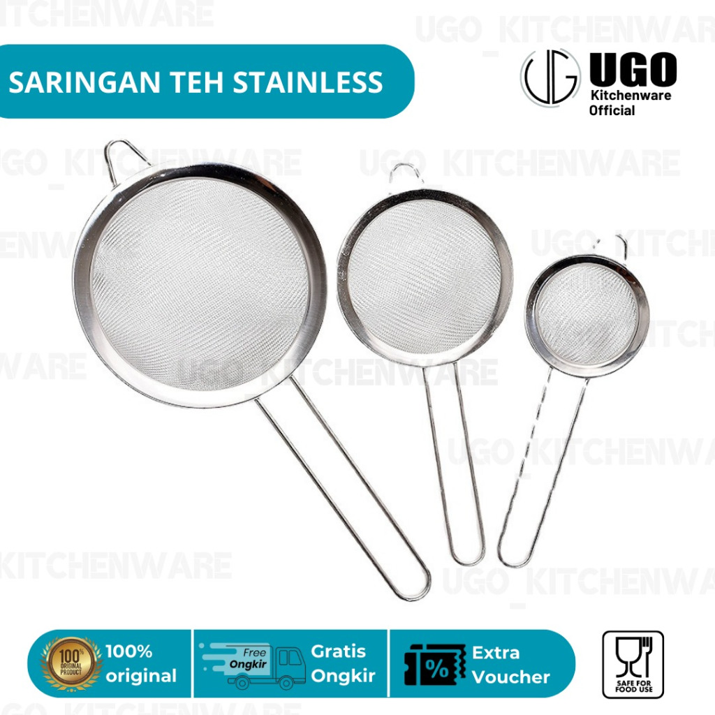 Jual BERINDO Saringan Teh Kopi Tepung Stainless Steel | Saringan Mpasi ...