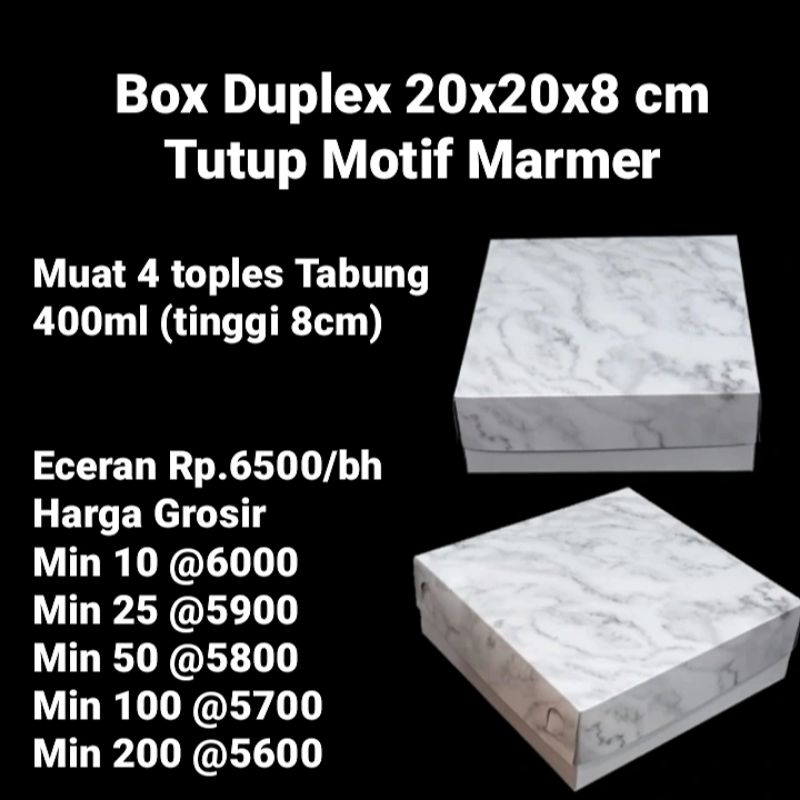 Jual Box Duplex 20x20x8cm Tutup DUPLEX MOTIF - Laminasi Dalam | Shopee ...