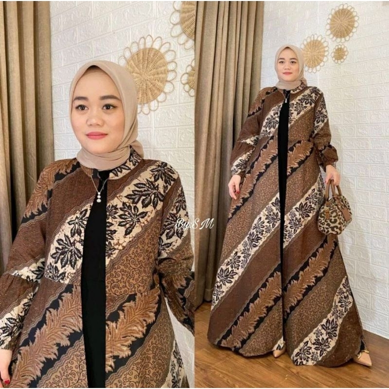 Jual Gamis Batik Mix Moscrepe premium Wanita Busui Terbaru Gamis Batik ...