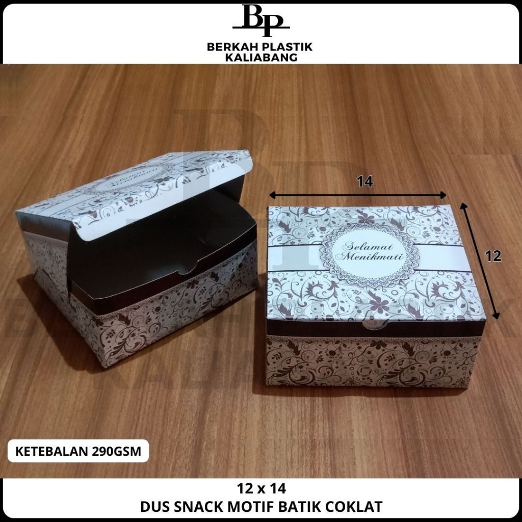 Jual (50pcs) Dus Snack GS 12x14 Motif Batik Coklat - Dus Kue Snack ...