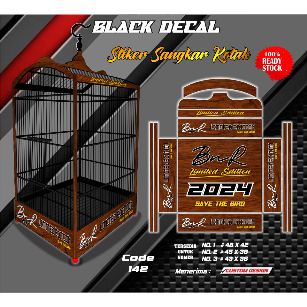 Jual Sticker Sangkar Kotak BnR Motif Kayu No 1 2 3 | Shopee Indonesia