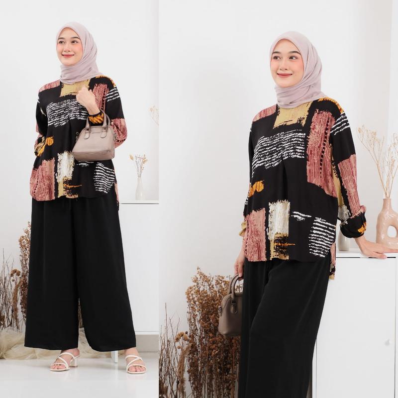 Jual SHELENA SET MOTIF SALUR RAYON MIX CRINKLE PREMIUM LD 110 CM | ONE SET SALUR | SETELAN SALUR ...