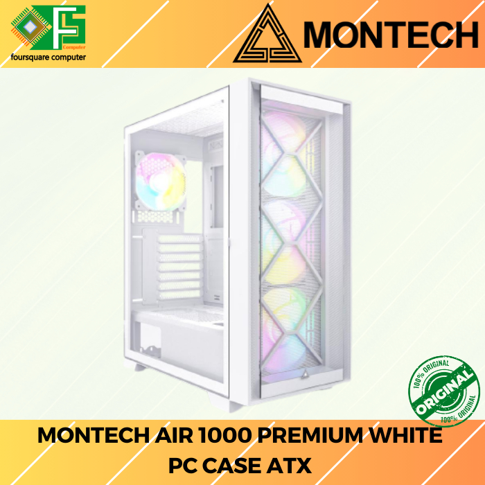 Jual Casing PC Montech AIR 1000 Premium White + 4x ARGB Fan | CPU Case ...