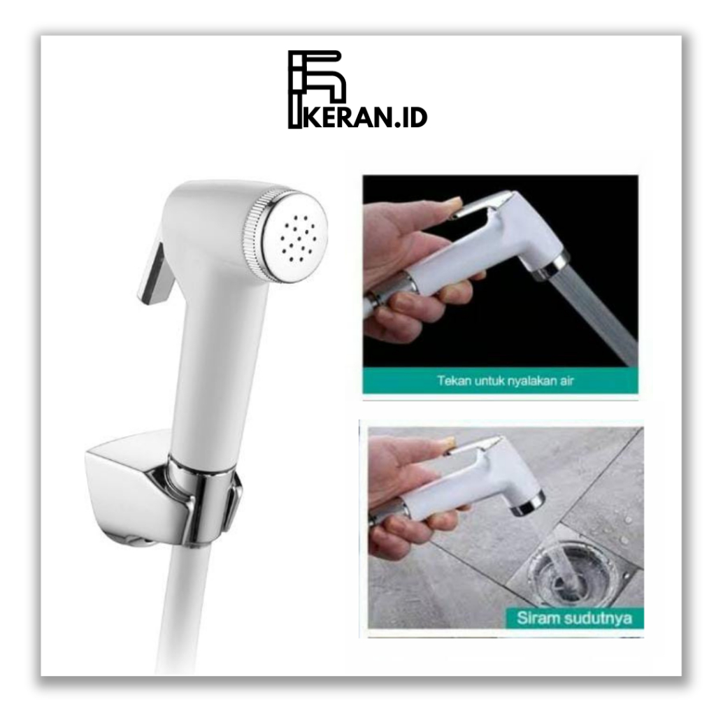Jual [KERAN.ID] Jet Shower Kloset putih Toilet Closet Cebok WC Semprotan Duduk Kamar Mandi ...