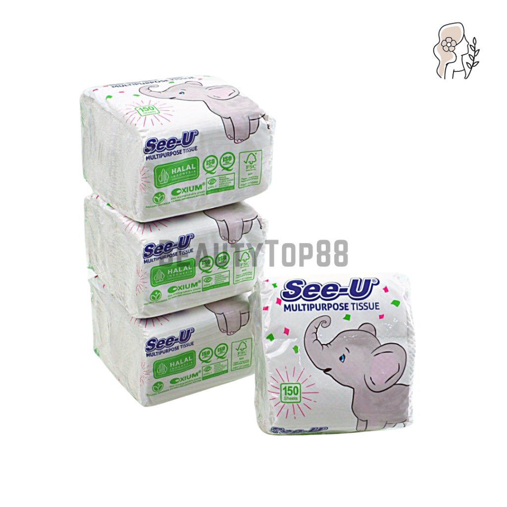 Jual Tissue See-U Pop Up Gajah 150 Sheets / Tisu See U 1 Ply Mini Kotak ...