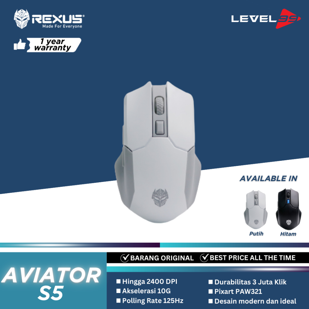 Jual Rexus Xierra S5 Aviator Gaming Mouse | Shopee Indonesia