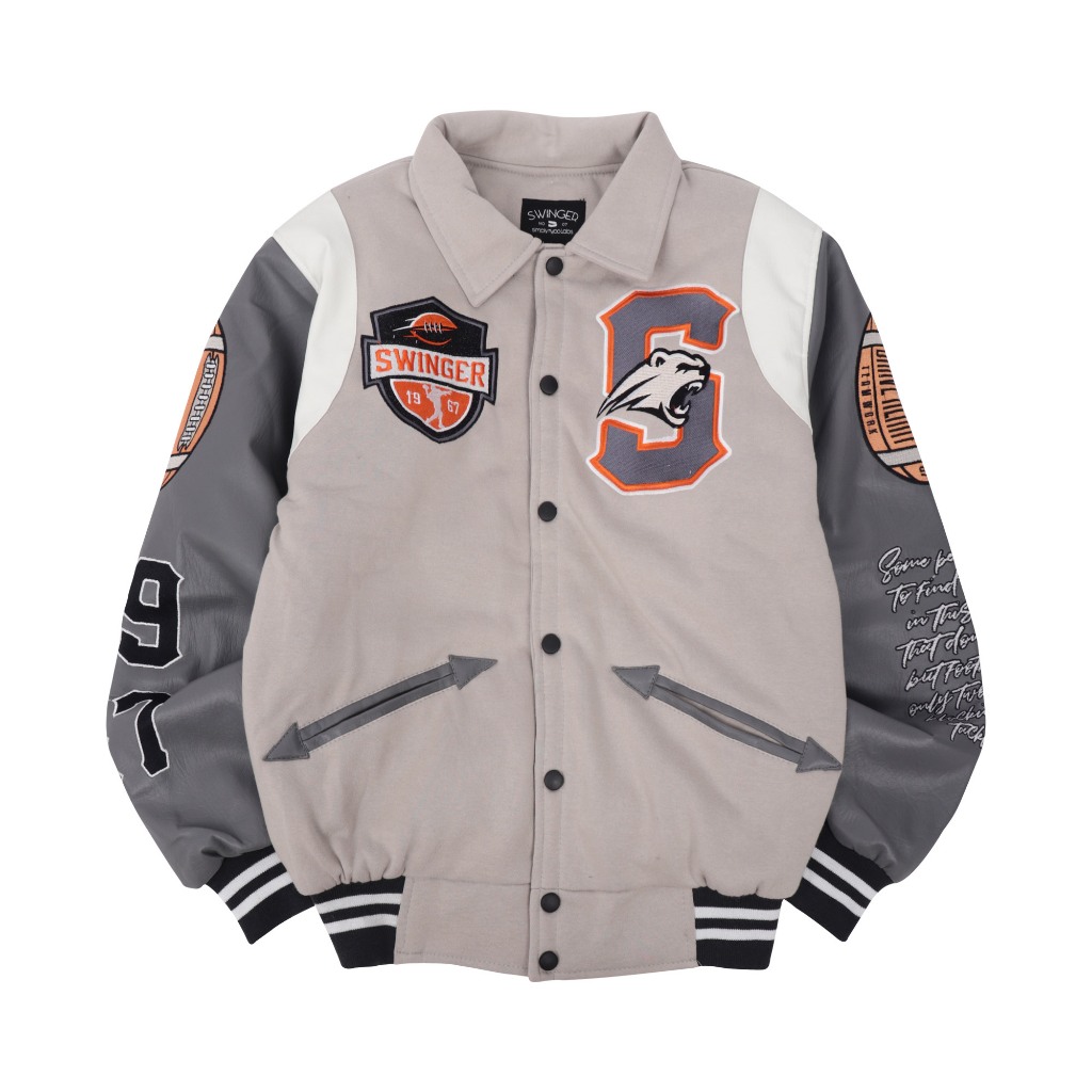 Jual Varsity Jacket Brave Heart | Grey | Shopee Indonesia