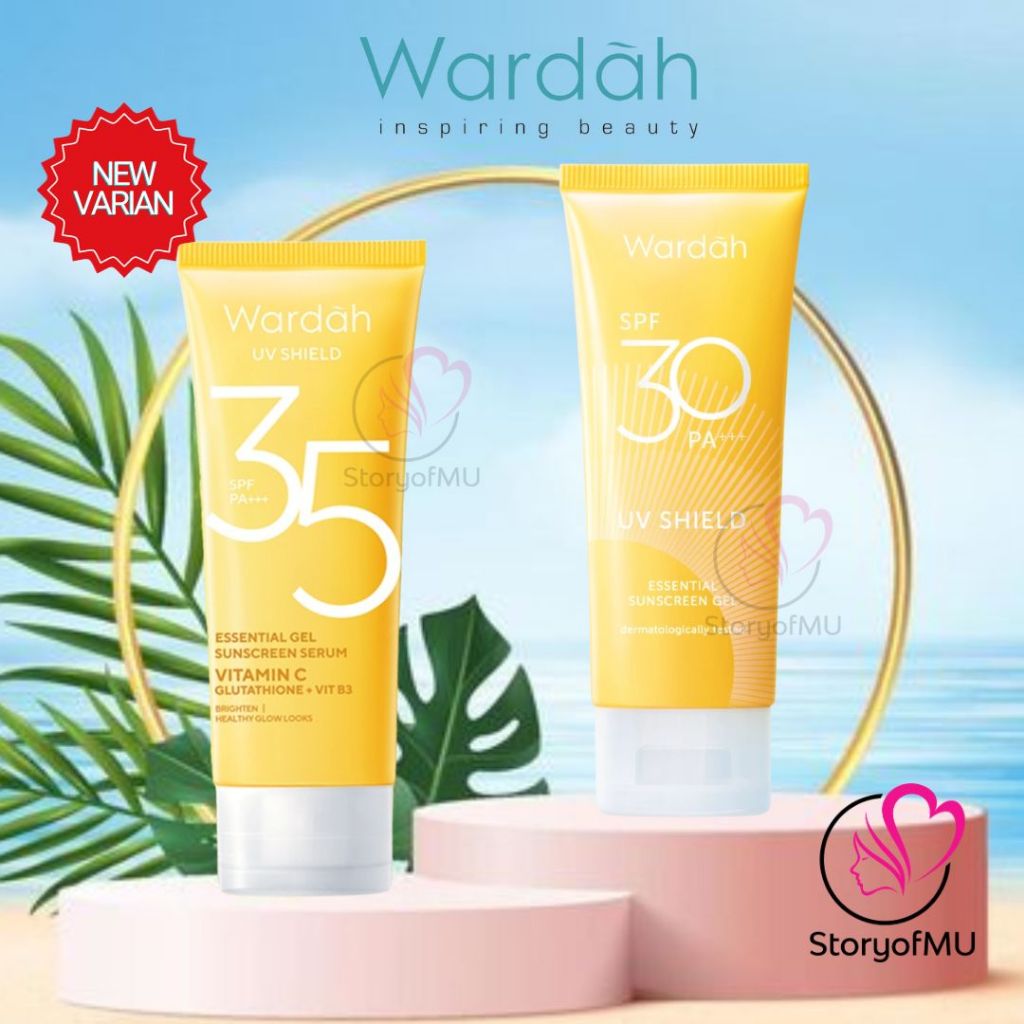 Jual WARDAH UV Shield Essential Sunscreen Gel SPF 30 SPF 35 PA+++ 40ml - Gel Kuning | Shopee ...