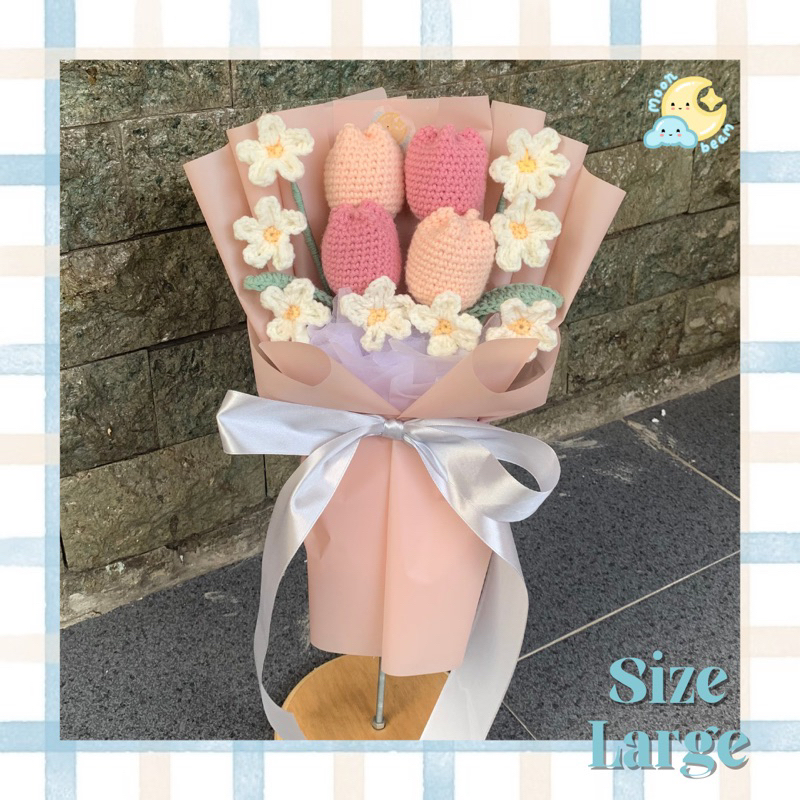 Jual BUKET BUNGA RAJUT LARGE PART 1 / Crochet Bouquet Large by Moon ...