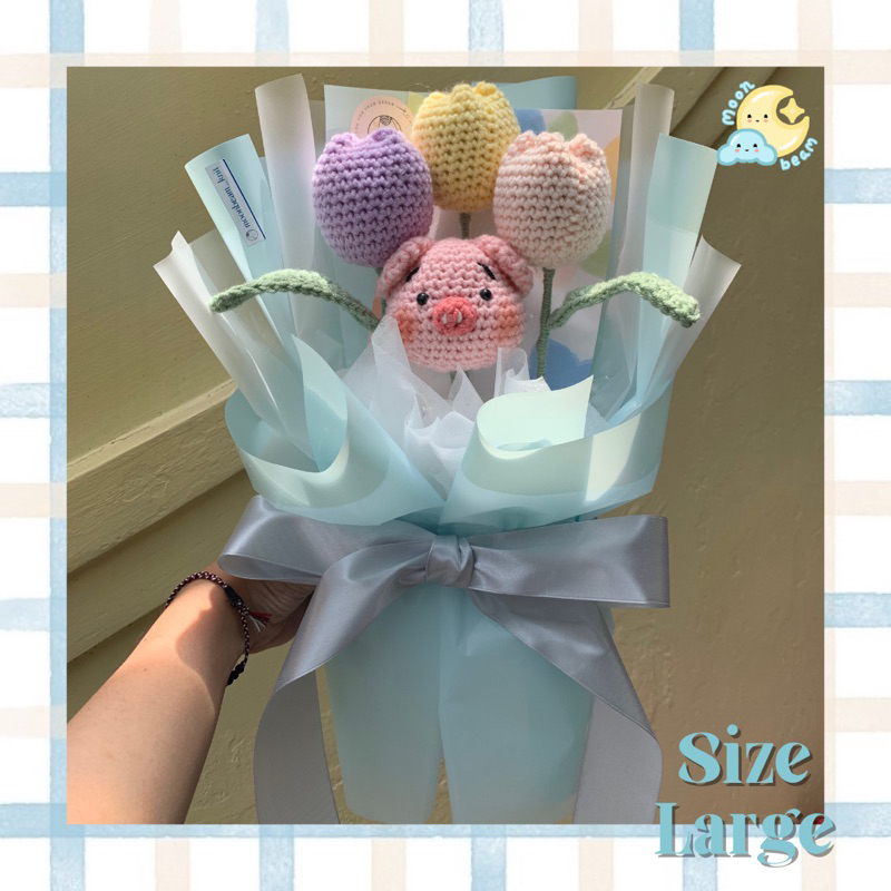 Jual BUKET BUNGA RAJUT LARGE PART 1 / Crochet Bouquet Large by Moon ...