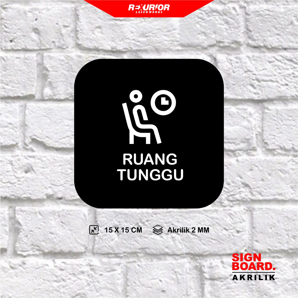 Jual Sign Board Akrilik Papan Tanda Petunjuk Ruang Tunggu | Shopee ...