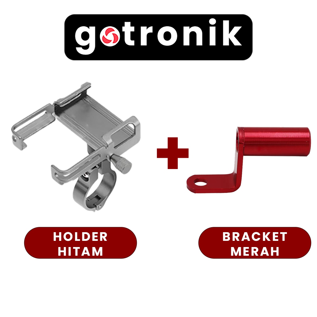 Jual Holder Hp Stang Motor Full Besi Dudukan Penyangga Handphone Rotate 360 Derajat Phone Stand ...