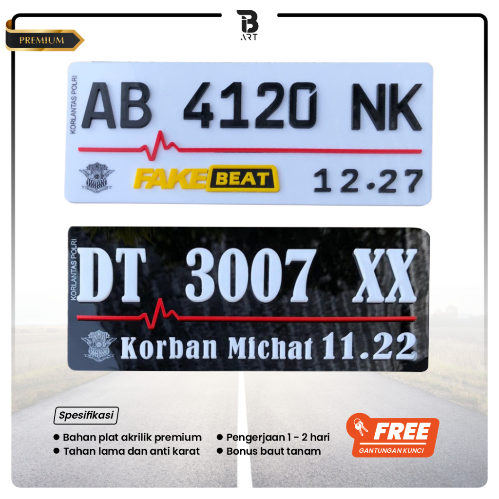 Jual Plat Nomor Timbul Akrilik Motor Baut Tanam / Plat Nomor Motor ...