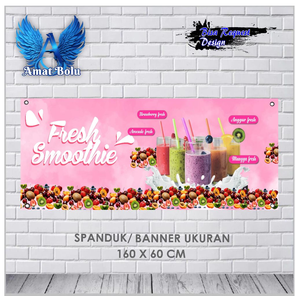 Jual BANNER MMT SPANDUK FRESH SMOOTHIES UKURAN 160X60 BISA REQUEST | Shopee Indonesia