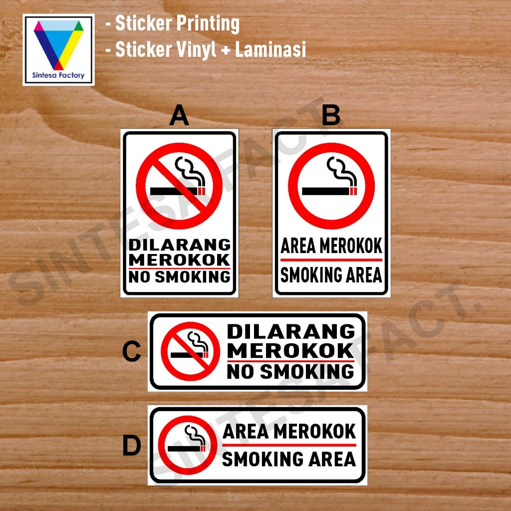 Jual Stiker Dilarang Merokok Larangan Merokok No Smoking Stiker ...