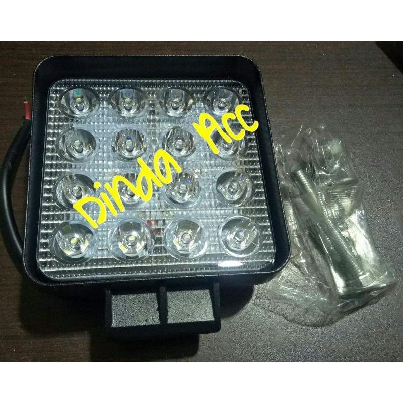 Jual Lampu Tembak Sorot Kotak 16 Mata 12V-24V Cahaya Putih | Shopee ...