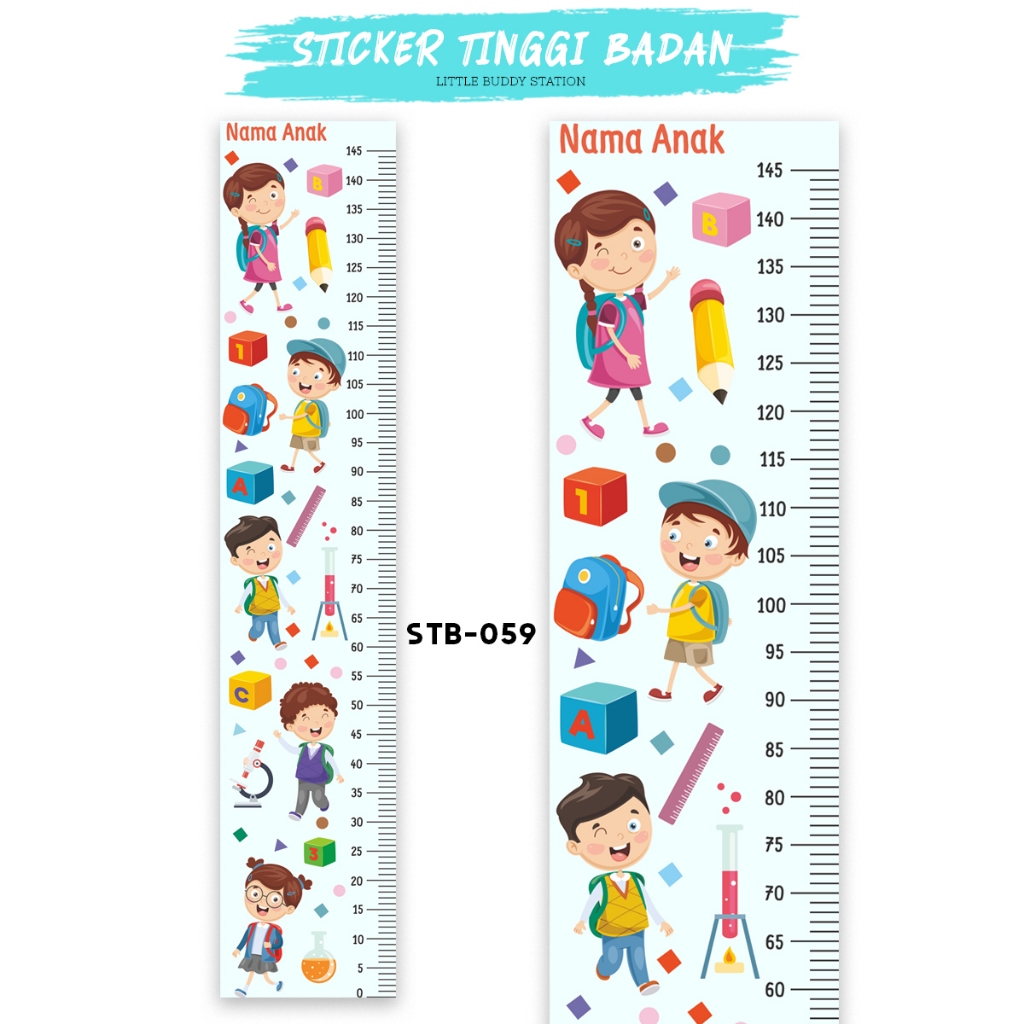 Jual Stiker Pengukur Tinggi Badan Anak Dinding - Custom Nama Growth ...