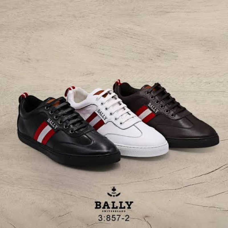 Jual Sepatu bally strips original sneakers pria black and white ...