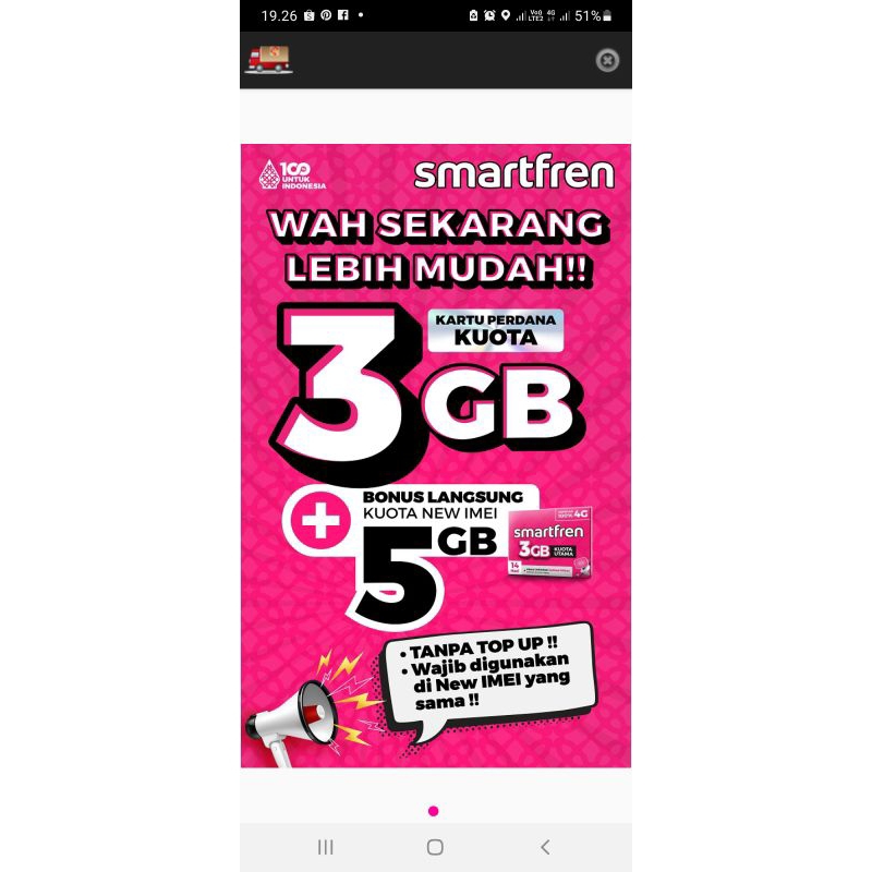 Jual Perdana Kuota Internet Smartfren 3+5 GB Full 24 Jam | Shopee Indonesia