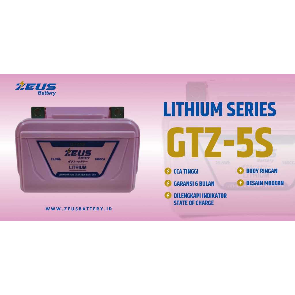Jual Aki Motor Lithium Original Zeus gtz5s Lithium Accu Motor | Shopee ...