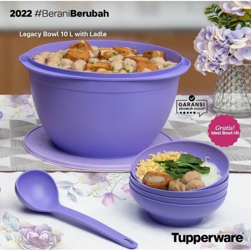 Jual Legacy bowl tupperware / mangkok tupperware ukuran 10 liter ...
