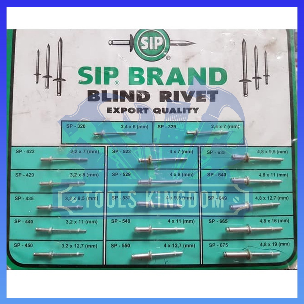 Jual Paku Rivet SP 550 / Blind Rivet SIP Brand 4mm x 12,7mm | Shopee ...
